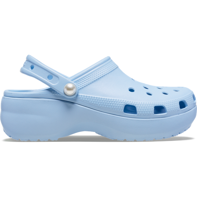 Crocs Women Classic Platform Pearl Clogs Blue Calcite | 211231-4NS ...
