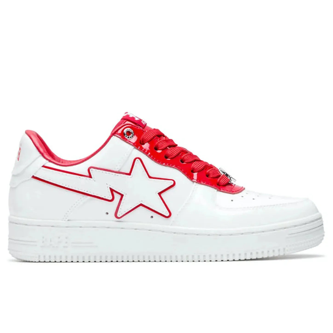 A Bathing Ape Bape Sta Patent Leather White Red | 1J30-191-017 | The ...